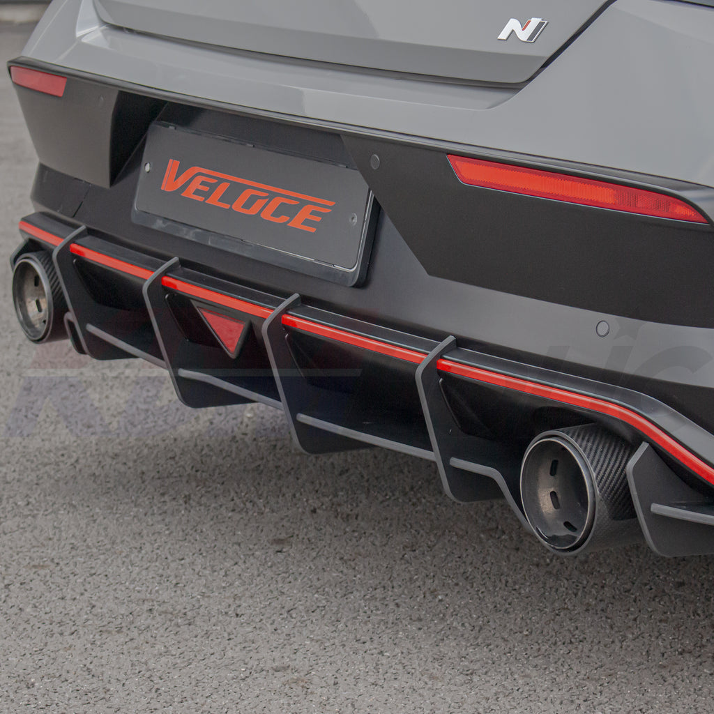 VELOCE Rear Wing Spats + Diffuser with Fins for Hyundai Elantra N 2024 ...